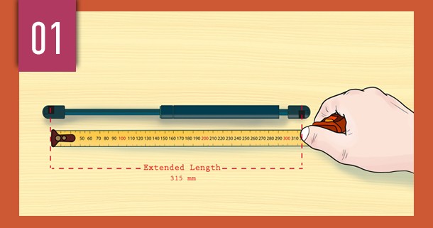 How to measure a gas strut